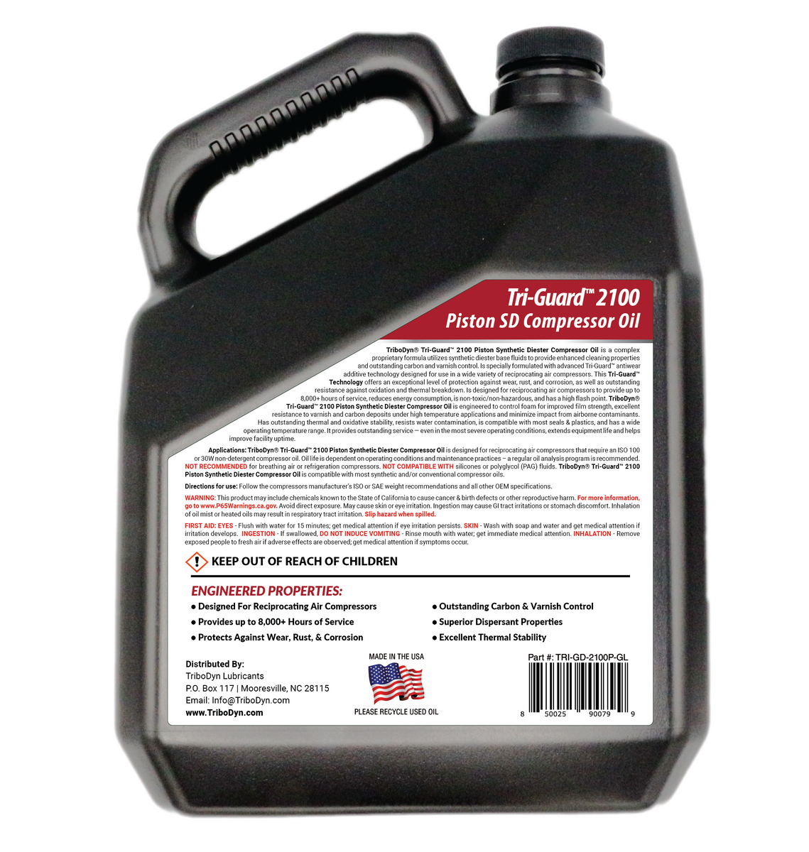 TRI-GD-2100P TriboDyn Tri-Guard 2100 Piston Synthetic Diester Compress ...